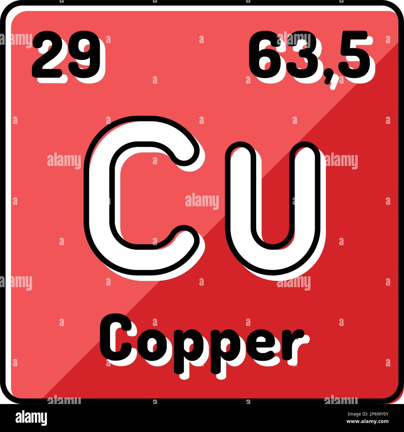 copper chemical element color icon vector illustration Stock Vector ...