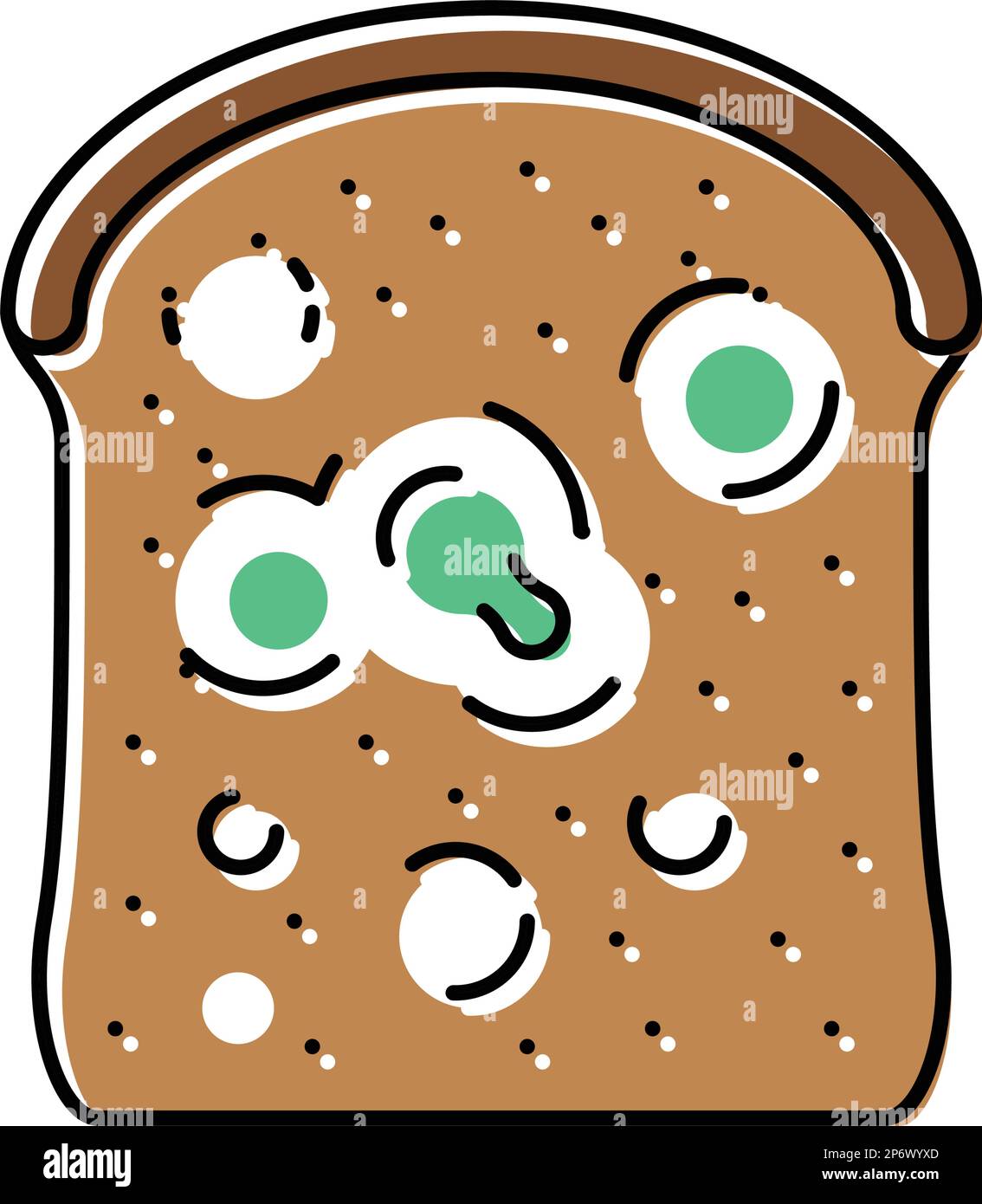 bread rotten food color icon vector illustration Stock Vector Image ...