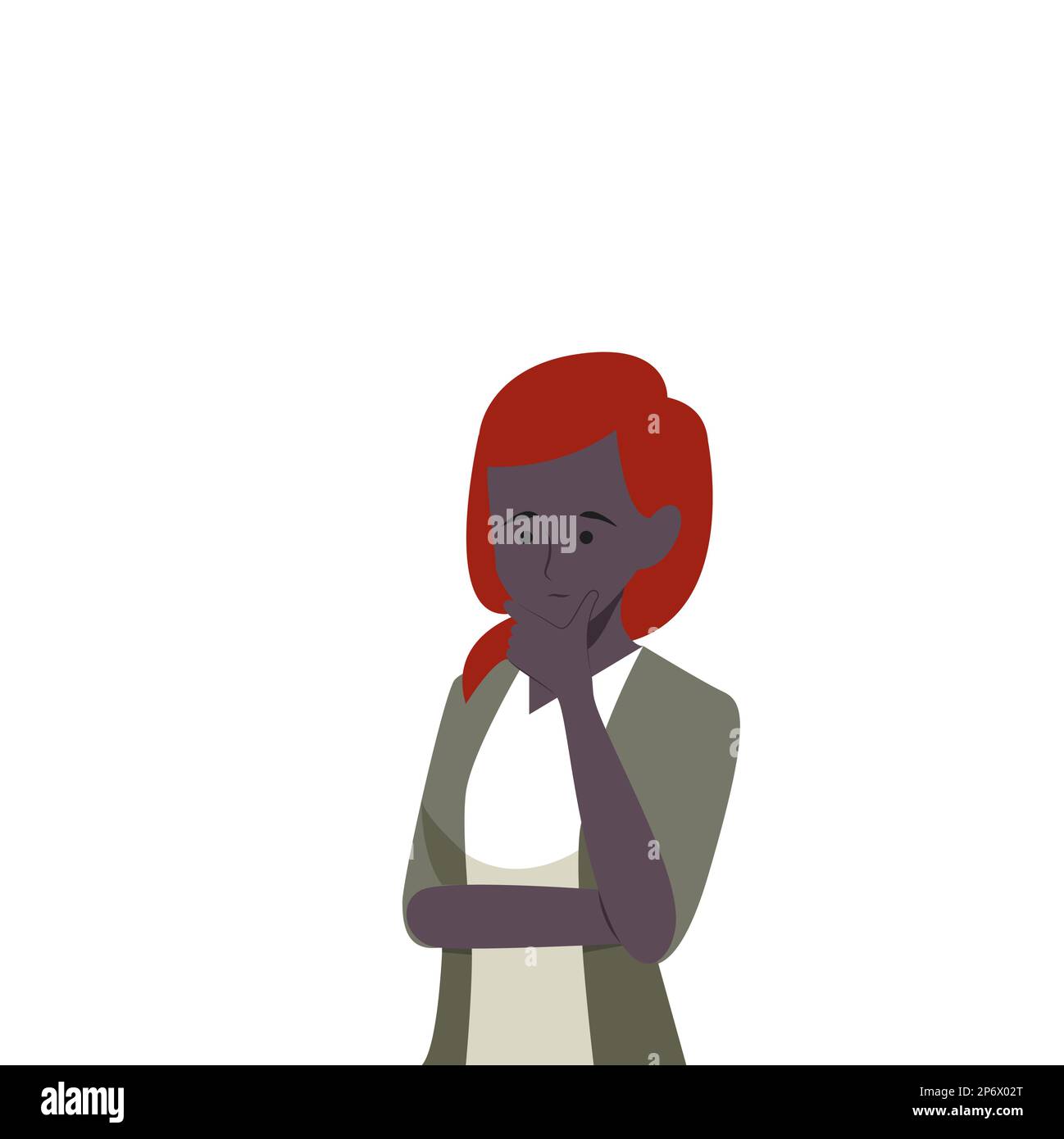 Illustration Of Lady Thinking Deeply Alone For New Amazing Tactical ...