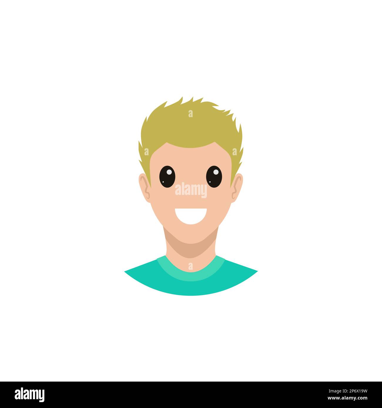 Happy smiling man face. Pale skin portrait of a young guy on blank ...