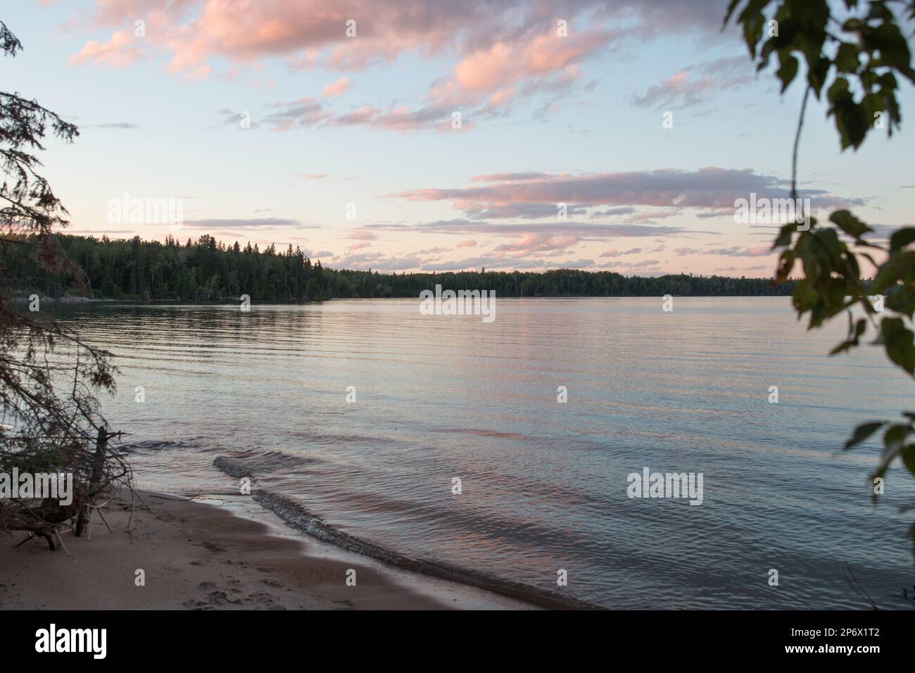 sunset on Lake Manitoba Stock Photo - Alamy