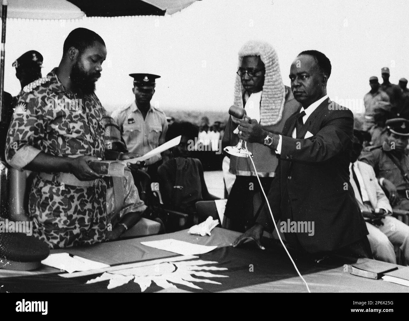 FILE - New head of state Lt. Col. Odumegwu Ojukwu, seen in Engu shortly ...