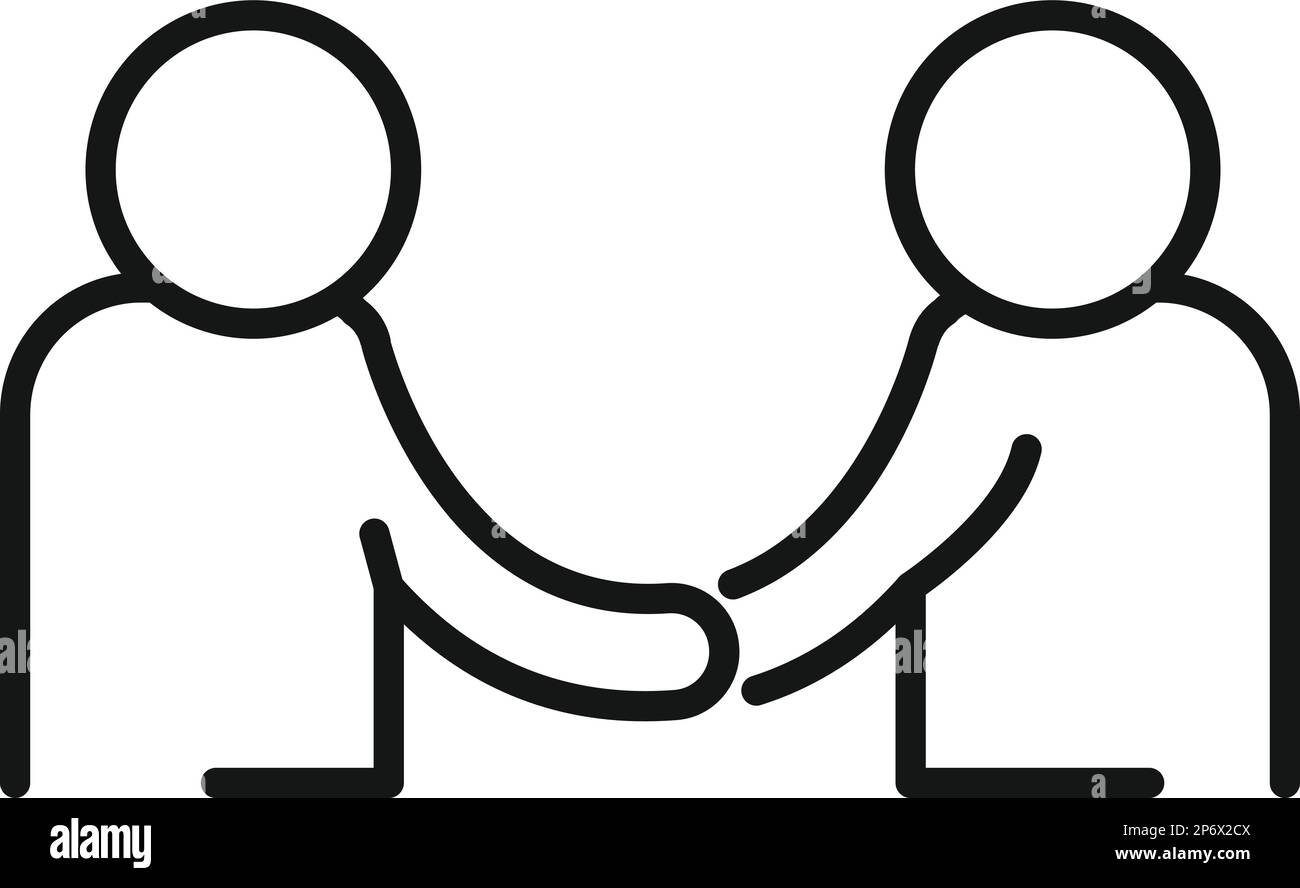 Business handshake icon outline vector. Human work. Team job Stock ...