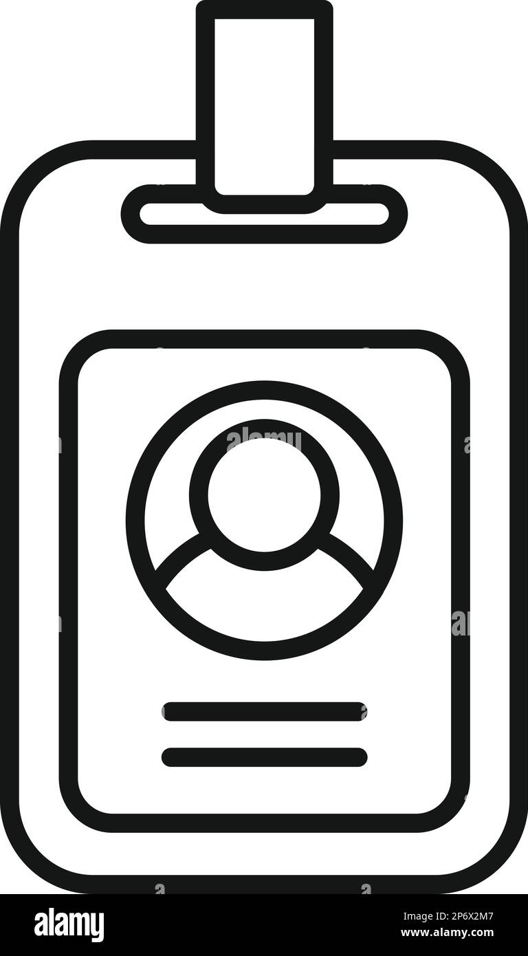 Id card icon outline vector. Team person. Office staff Stock Vector ...