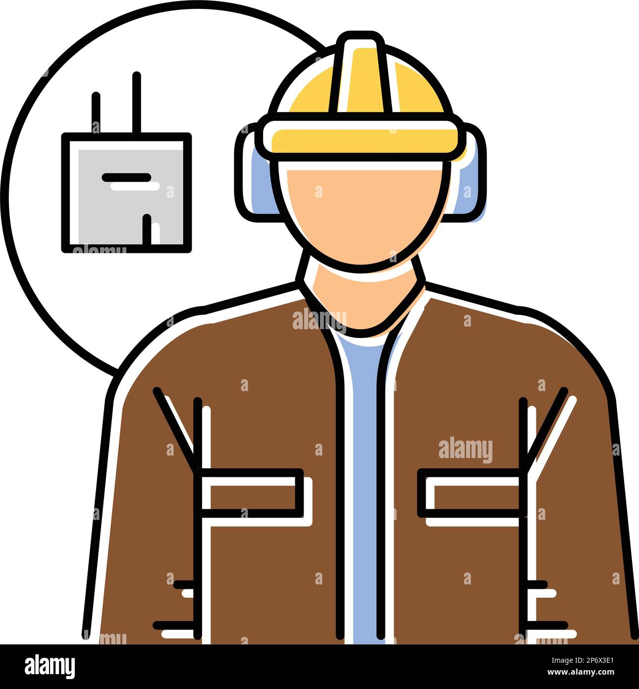 manufacturing engineer technology color icon vector illustration Stock ...