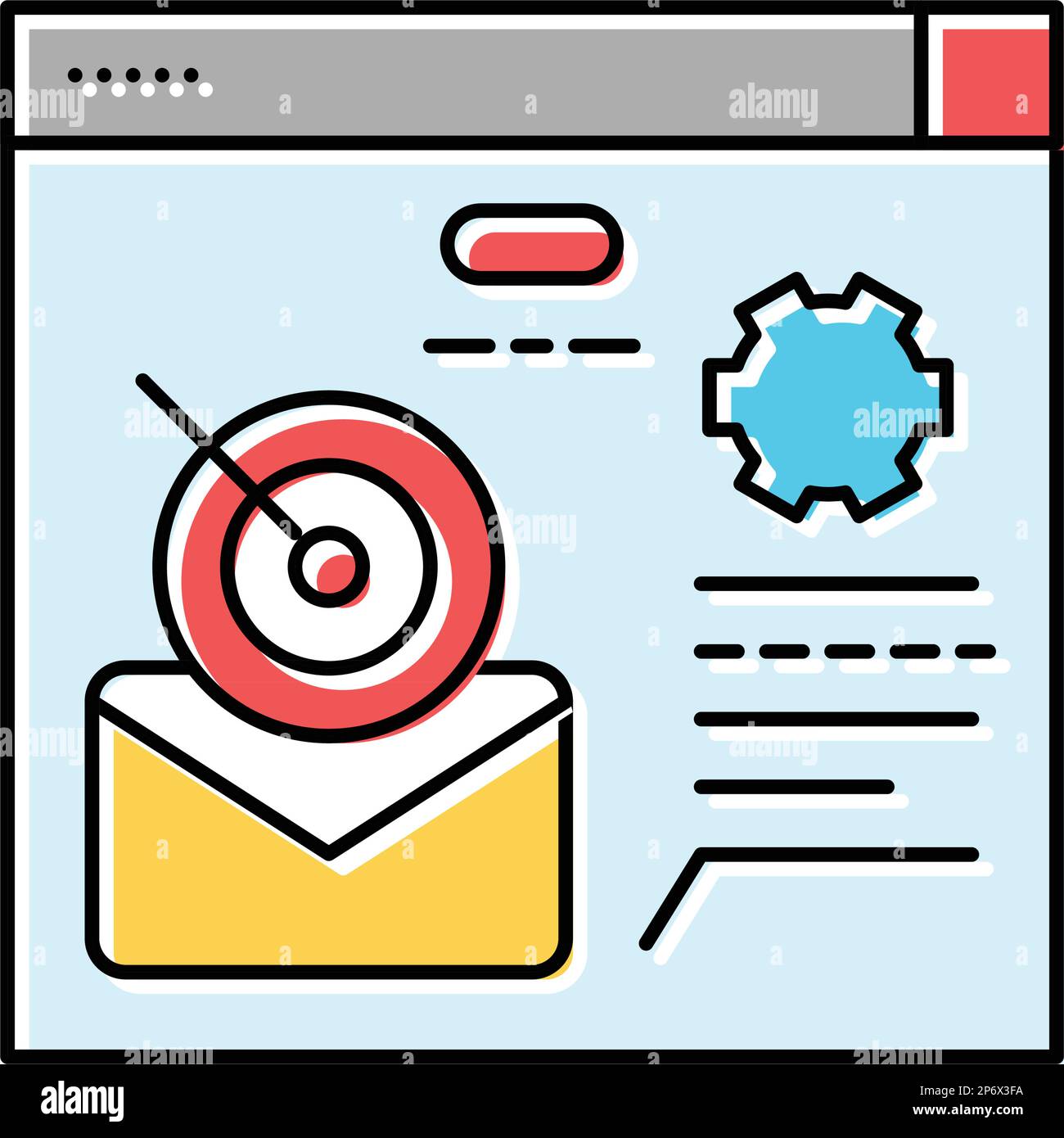 email marketing campaign management color icon vector illustration ...