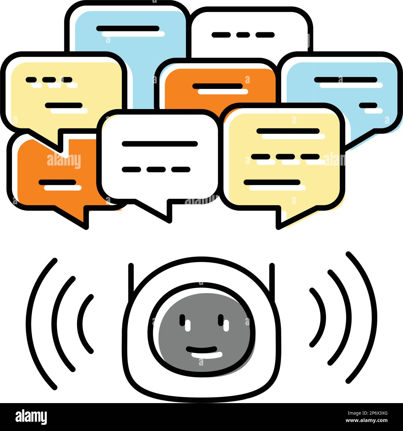 conversation chat bot color icon vector illustration Stock Vector Image ...