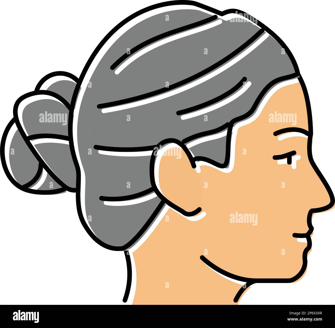 bun hairstyle female color icon vector illustration Stock Vector Image ...