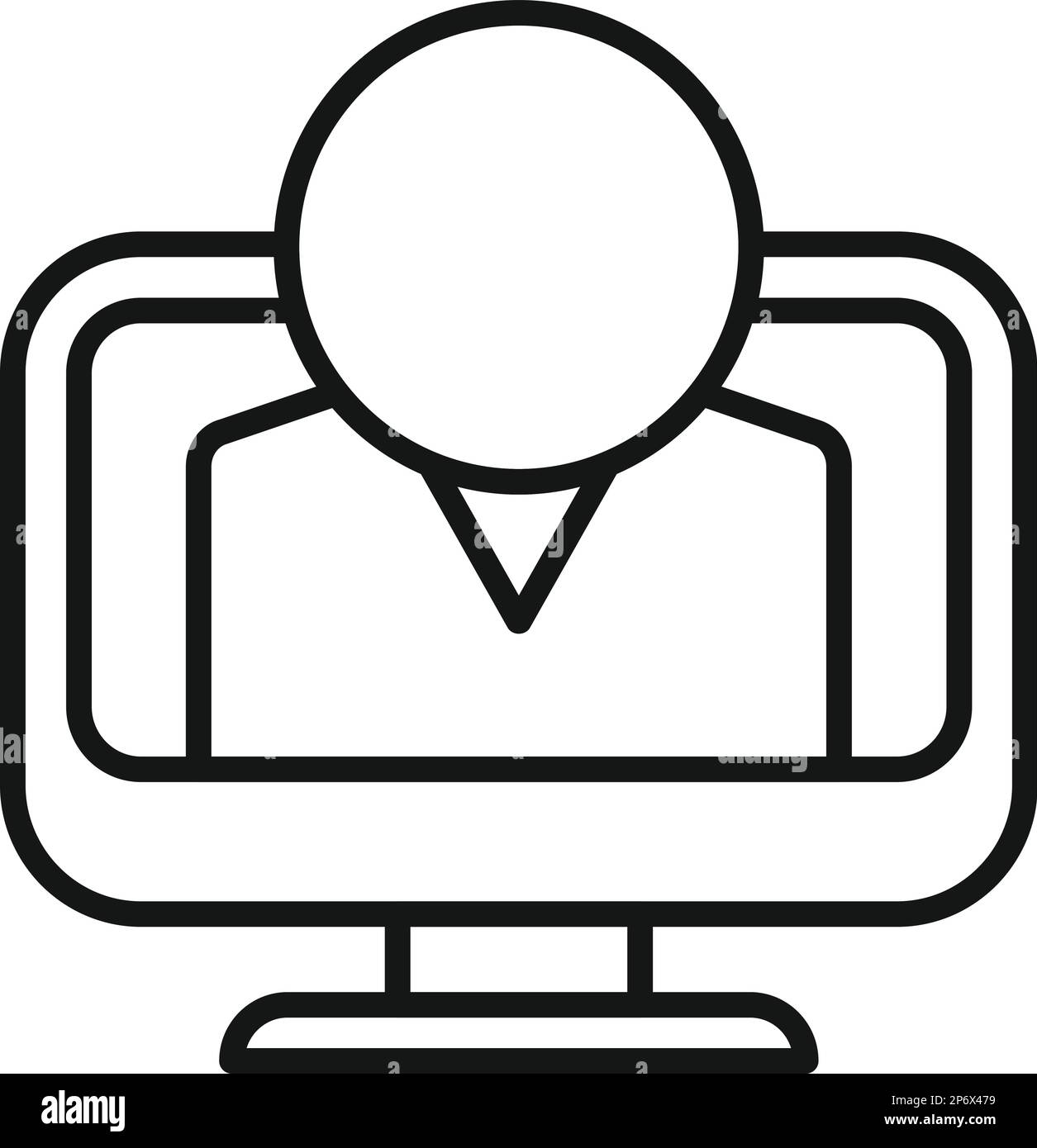 Monitor target icon outline vector. Human work. Leader search Stock ...