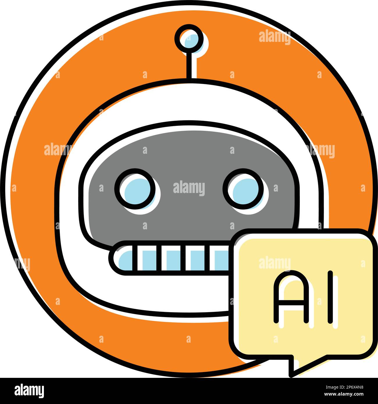 ai chat bot color icon vector illustration Stock Vector Image & Art - Alamy