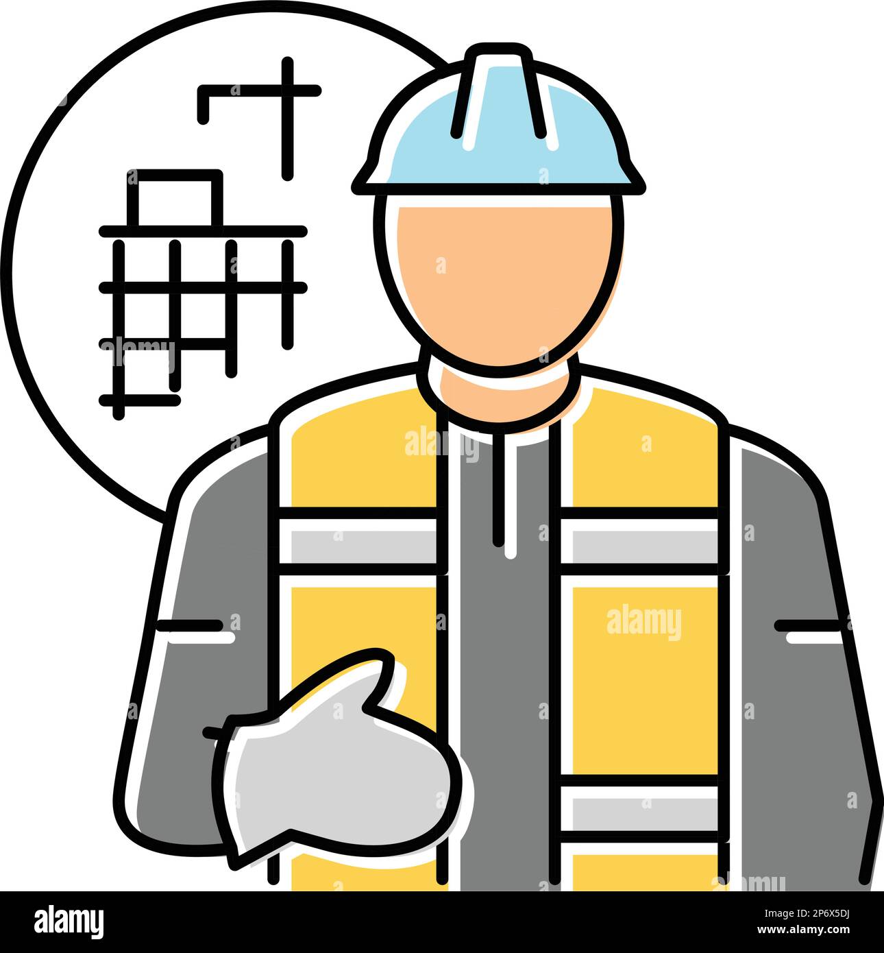 engineer construction color icon vector illustration Stock Vector Image ...