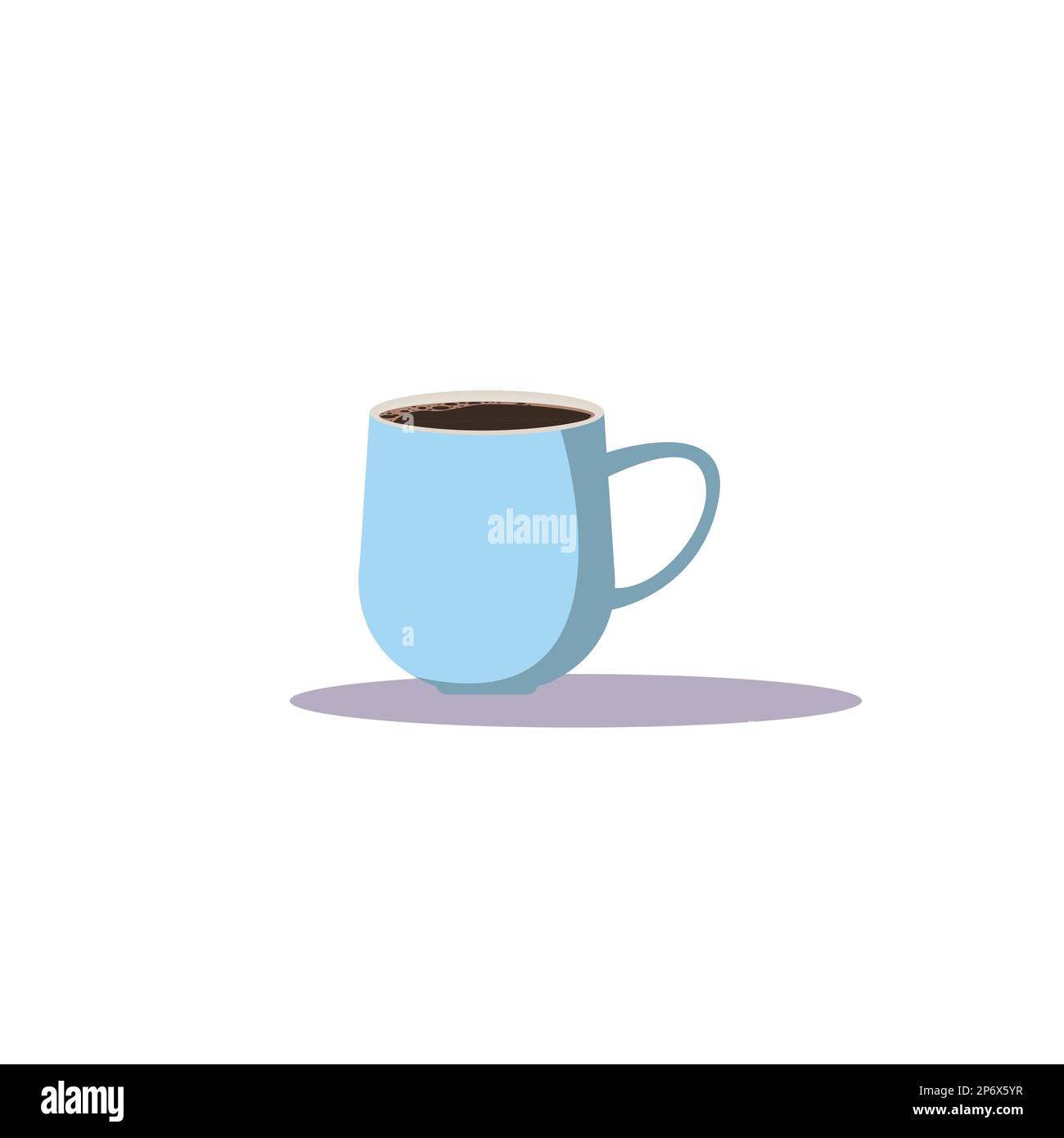 Cup with drink on white background. Main object. Comic bright color ...