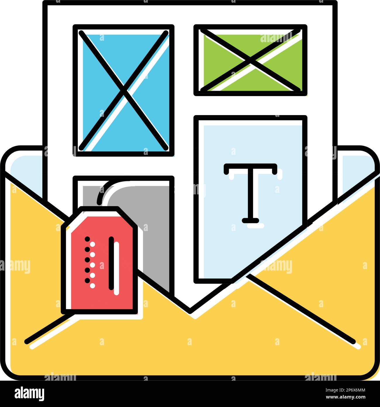 custom email template design color icon vector illustration Stock ...