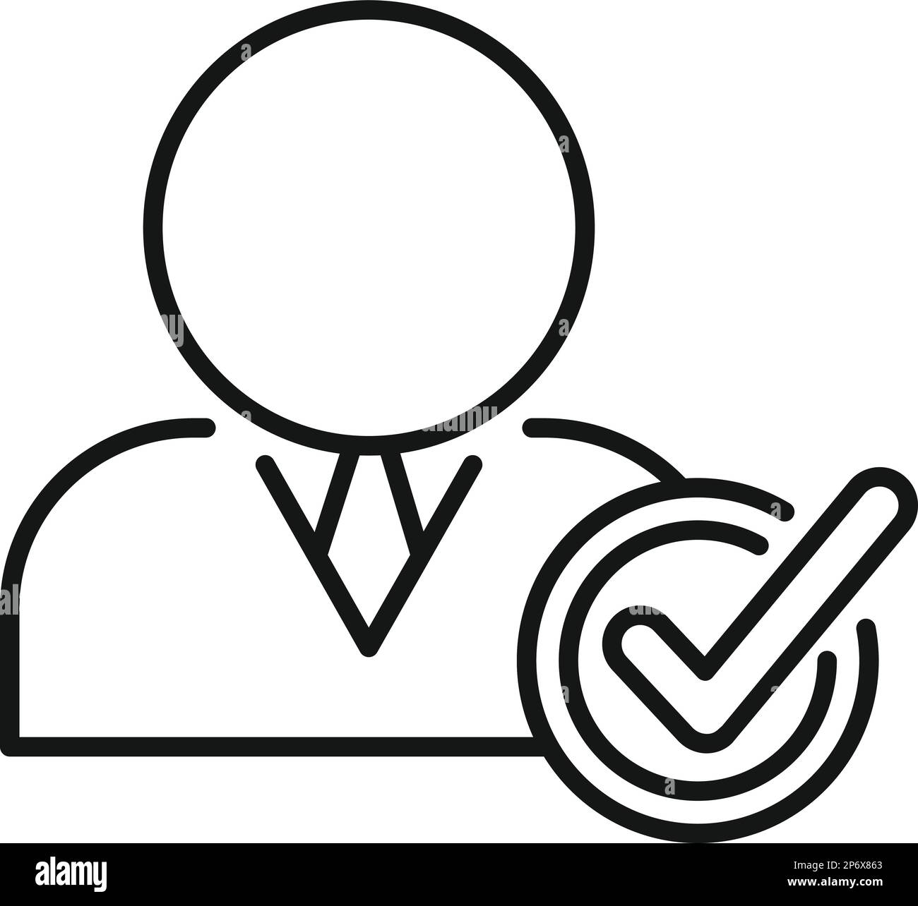 Approved manager icon outline vector. Human person. Teamwork staff ...