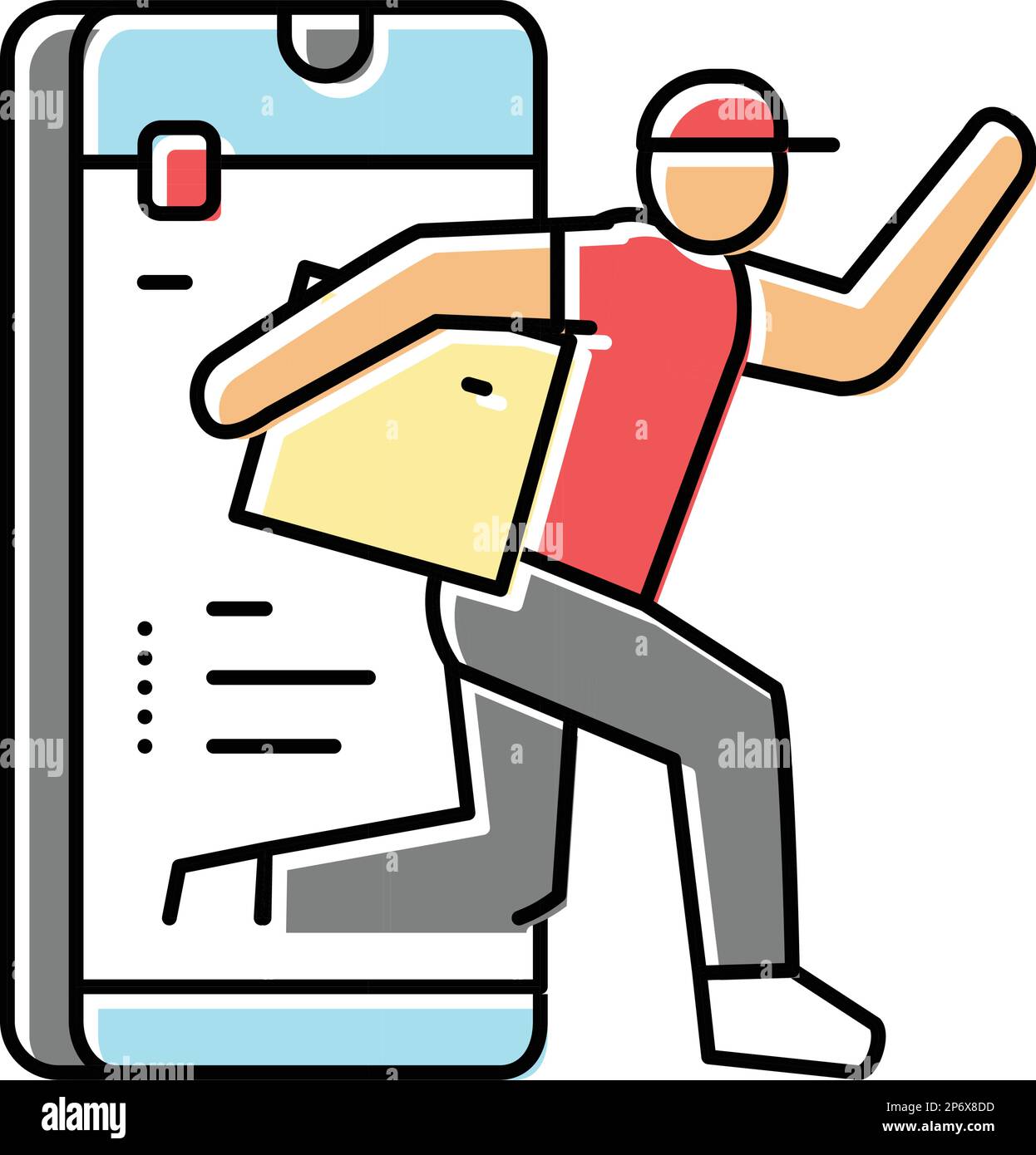 express courier app color icon vector illustration Stock Vector Image ...
