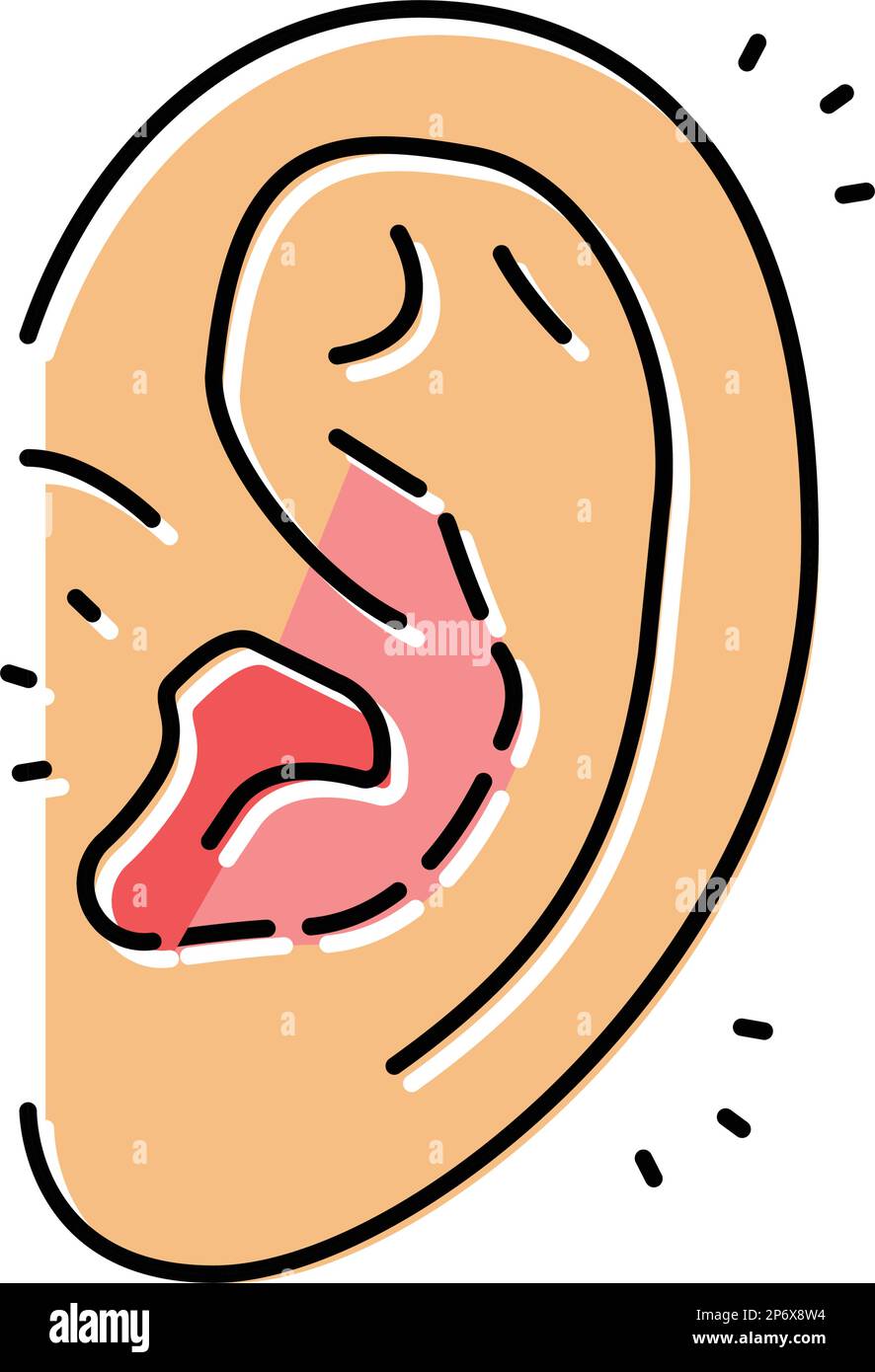 ear pain body ache color icon vector illustration Stock Vector Image ...