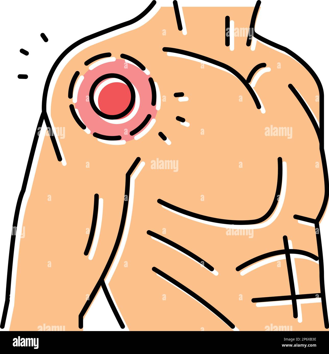 shoulder pain body ache color icon vector illustration Stock Vector ...