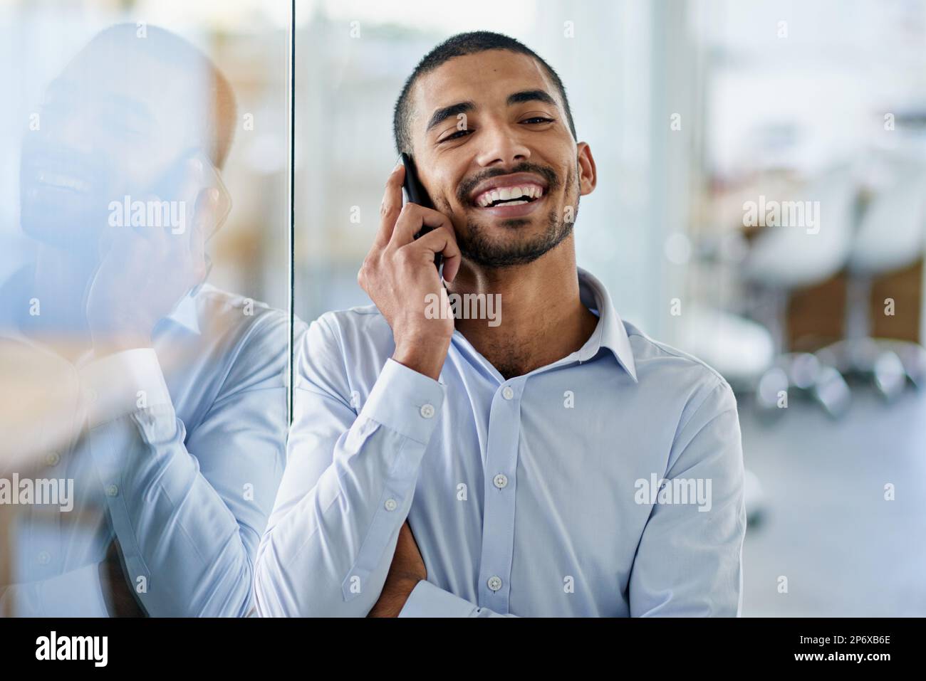 Always a pleasure taking your call. a handsome young businessman ...