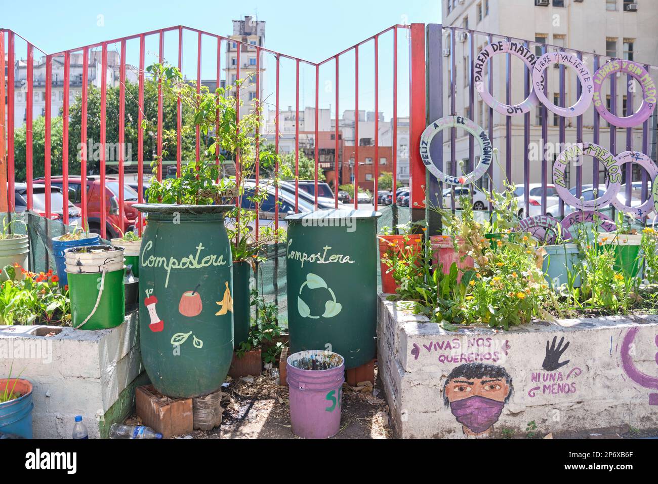 Buenos Aires, Argentina, Nov 4, 2022: compost bins from an urban ...
