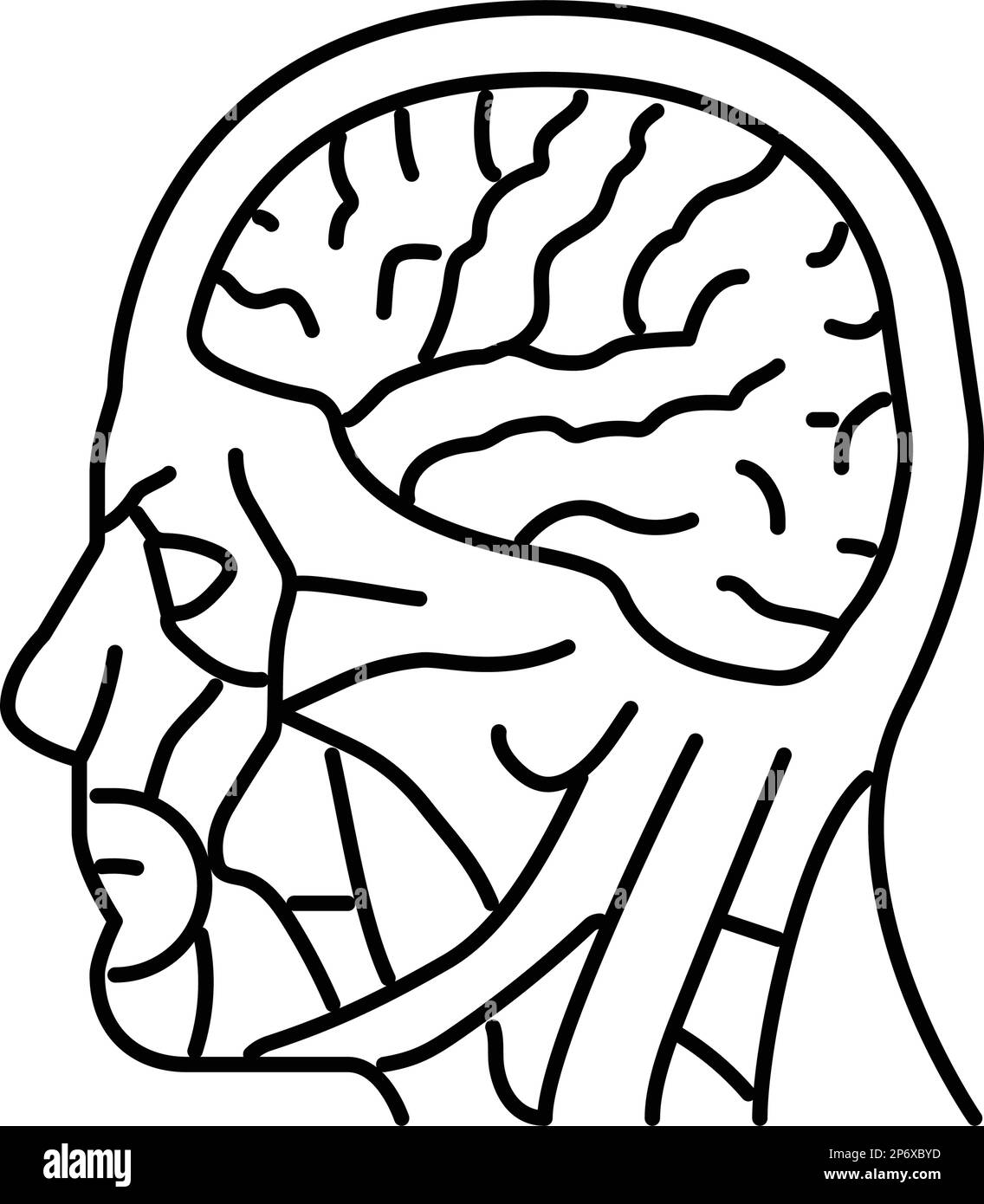 head brain human line icon vector illustration Stock Vector Image & Art ...