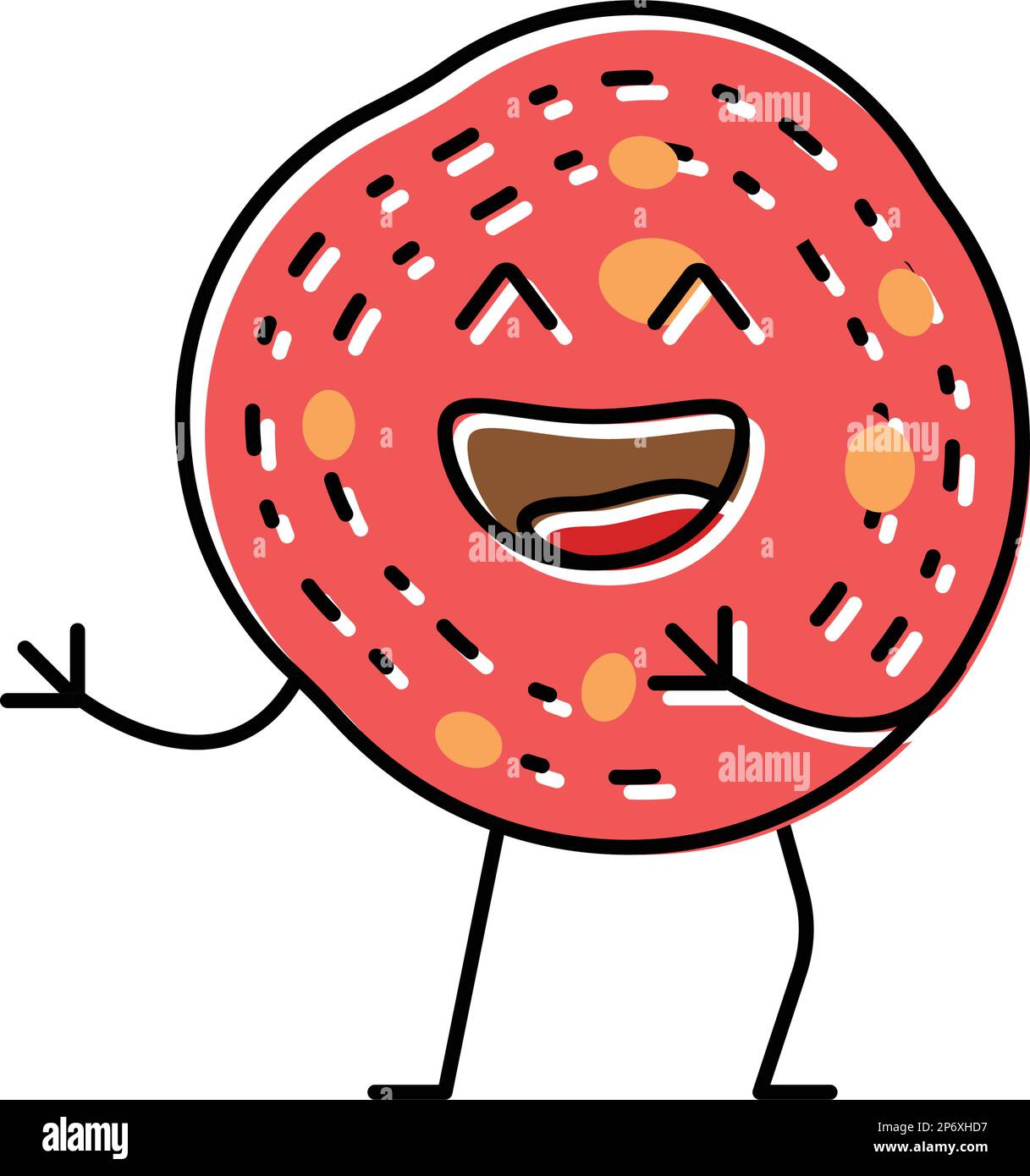 pepperoni meat character color icon vector illustration Stock Vector ...