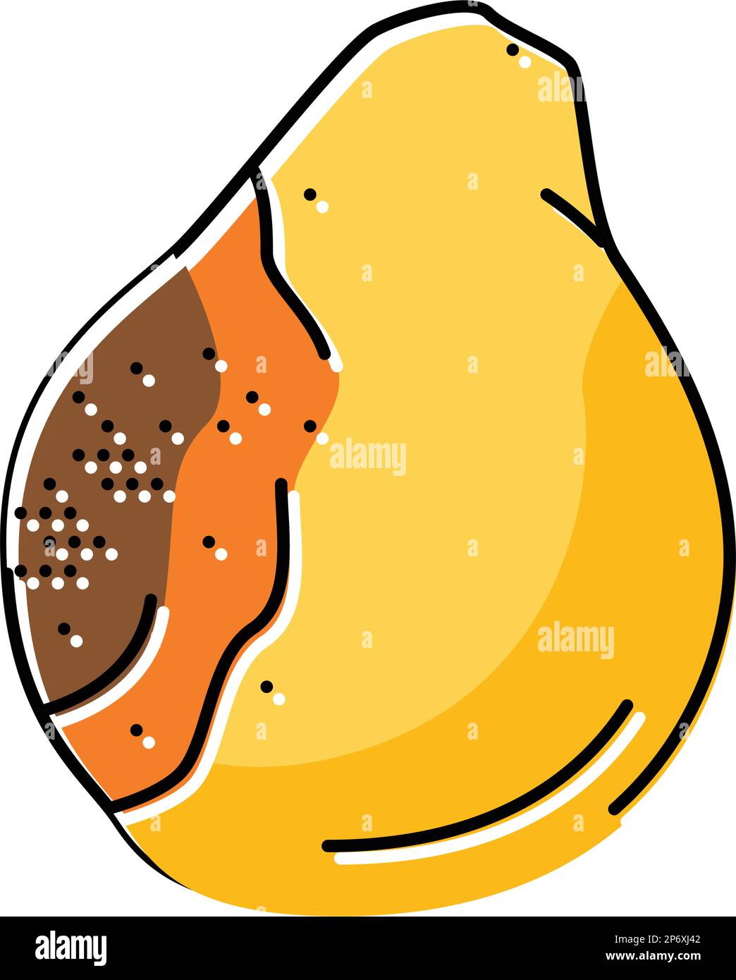 pear rotten food color icon vector illustration Stock Vector Image ...