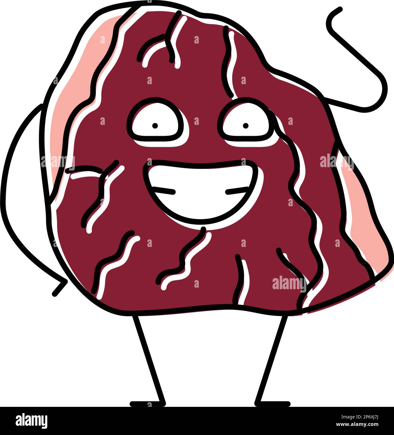 beef meat character color icon vector illustration Stock Vector Image ...