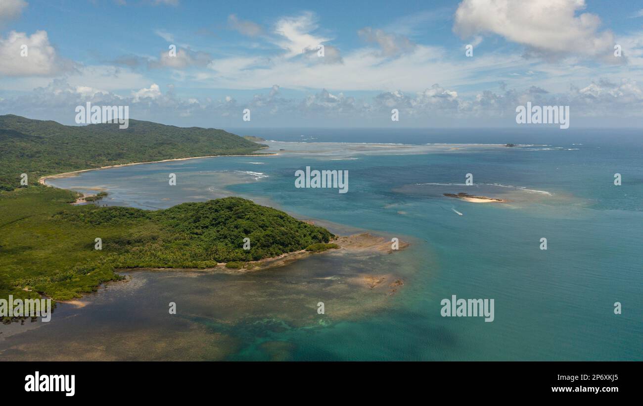 Seascape with tropical island and blue ocean. Luzon, Santa Ana, Cagayan ...
