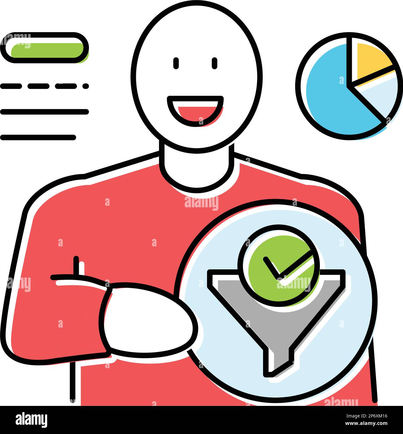 marketing qualified lead color icon vector illustration Stock Vector ...