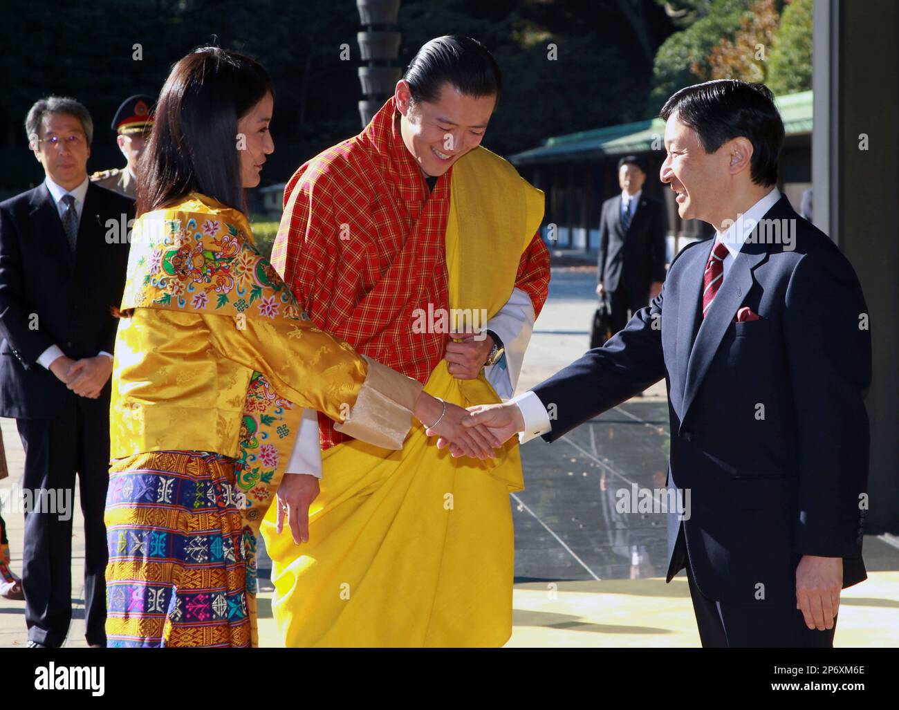 Bhutan's King Jigme Khesar Namgyal Wangchuck and Queen Jetsun Pema meet with Japanese Crown ...