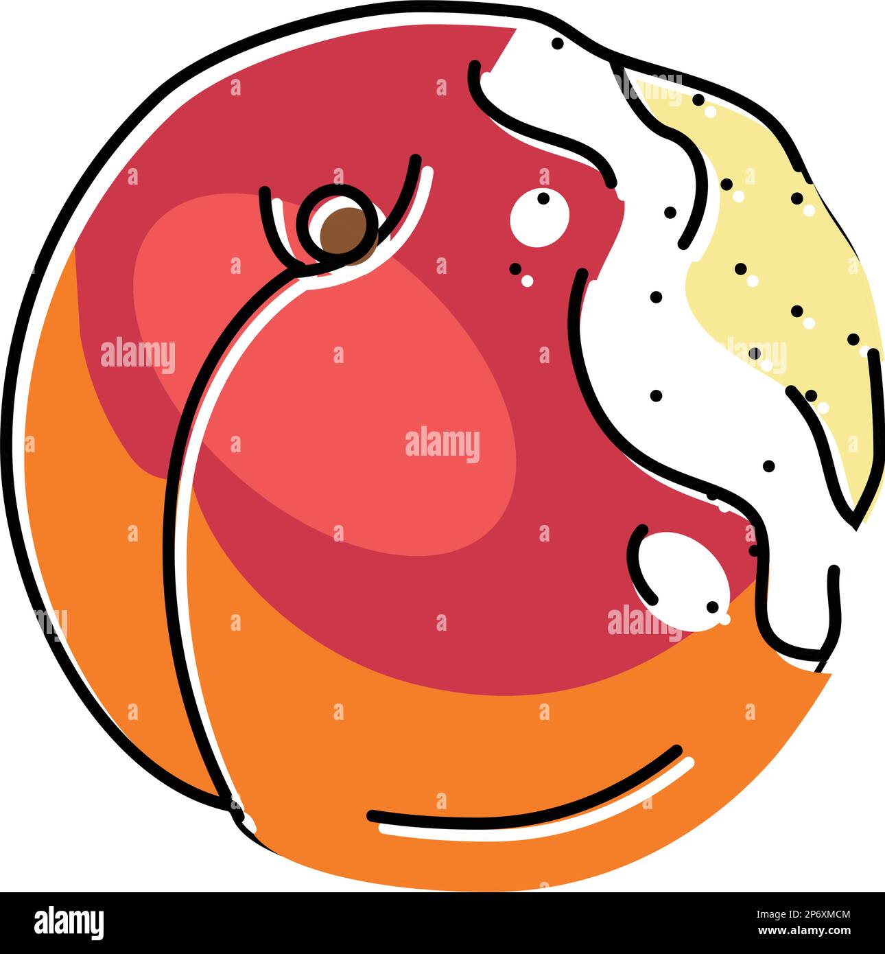 peach rotten food color icon vector illustration Stock Vector Image ...