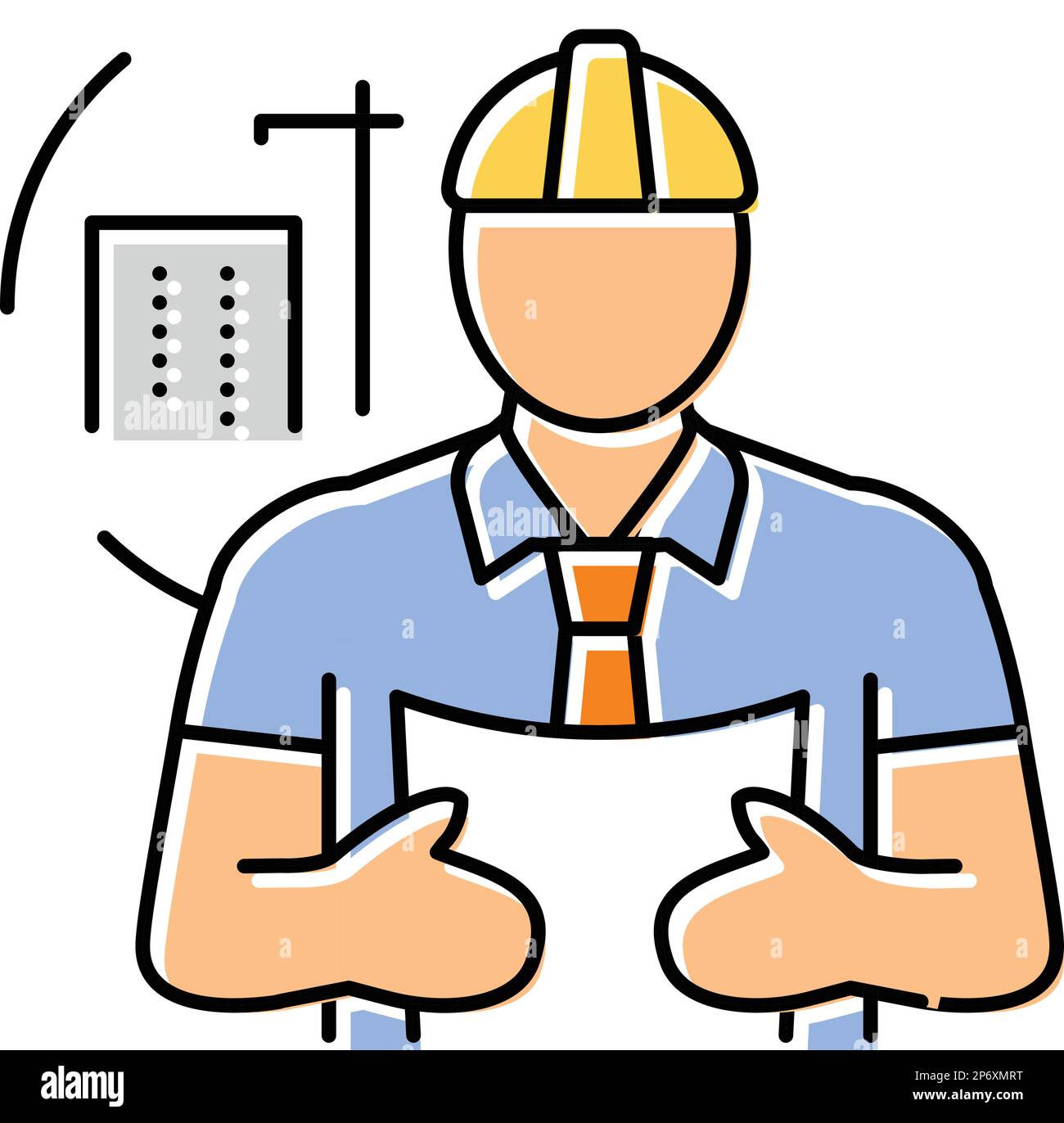building superintendent repair worker color icon vector illustration ...