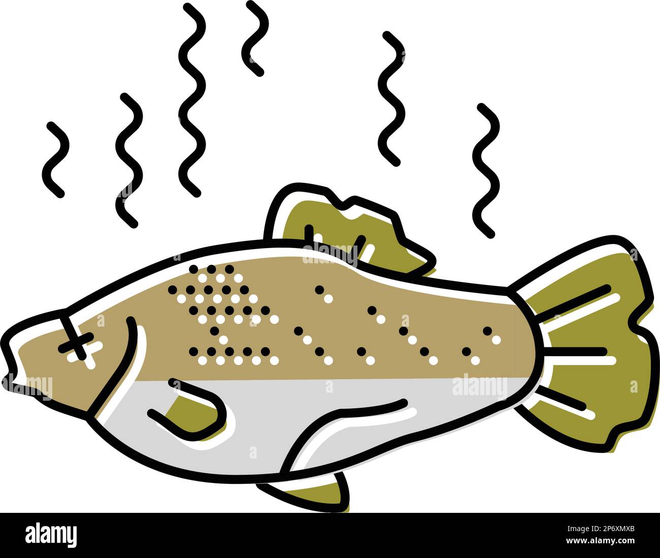 fish rotten food color icon vector illustration Stock Vector Image ...