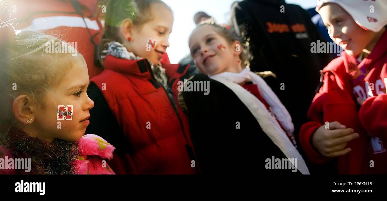 Husker fans Anna Jilek, 6, (left) and her siblings Caroline, Elsie and ...