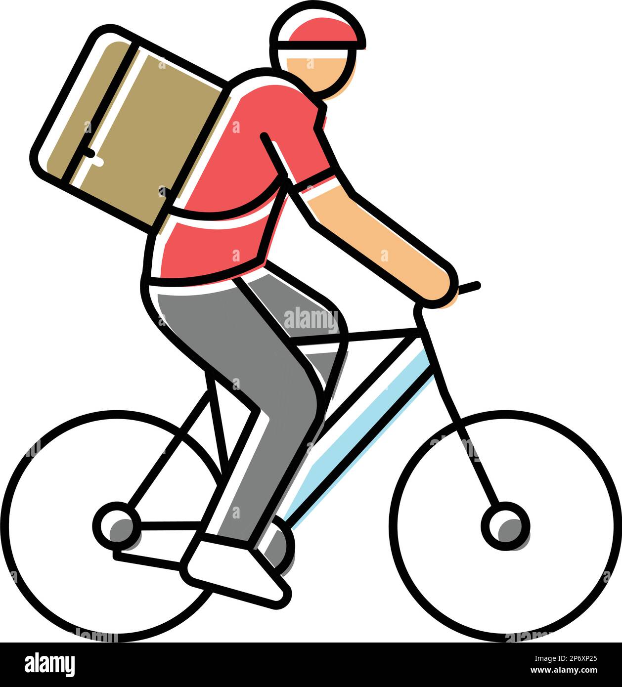bike courier color icon vector illustration Stock Vector Image & Art ...