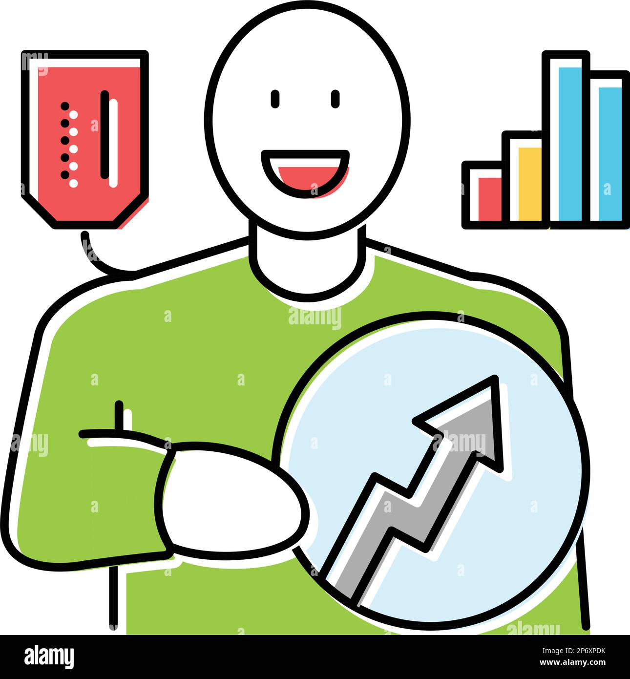 forward qualified lead color icon vector illustration Stock Vector ...