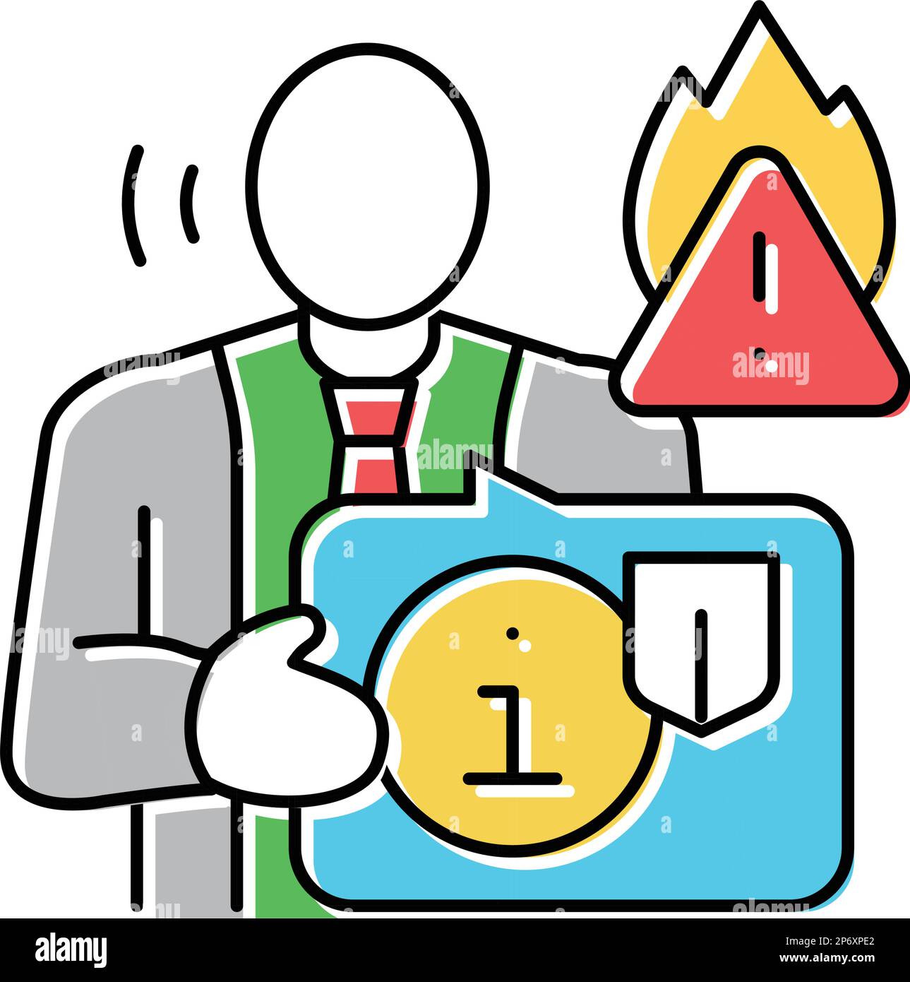 management misconduct organizational crisis color icon vector ...