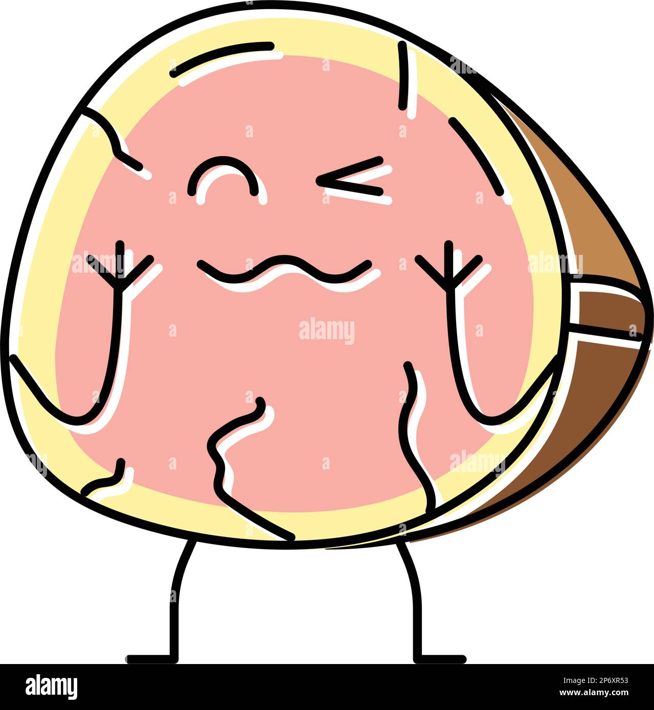 ham meat character color icon vector illustration Stock Vector Image ...