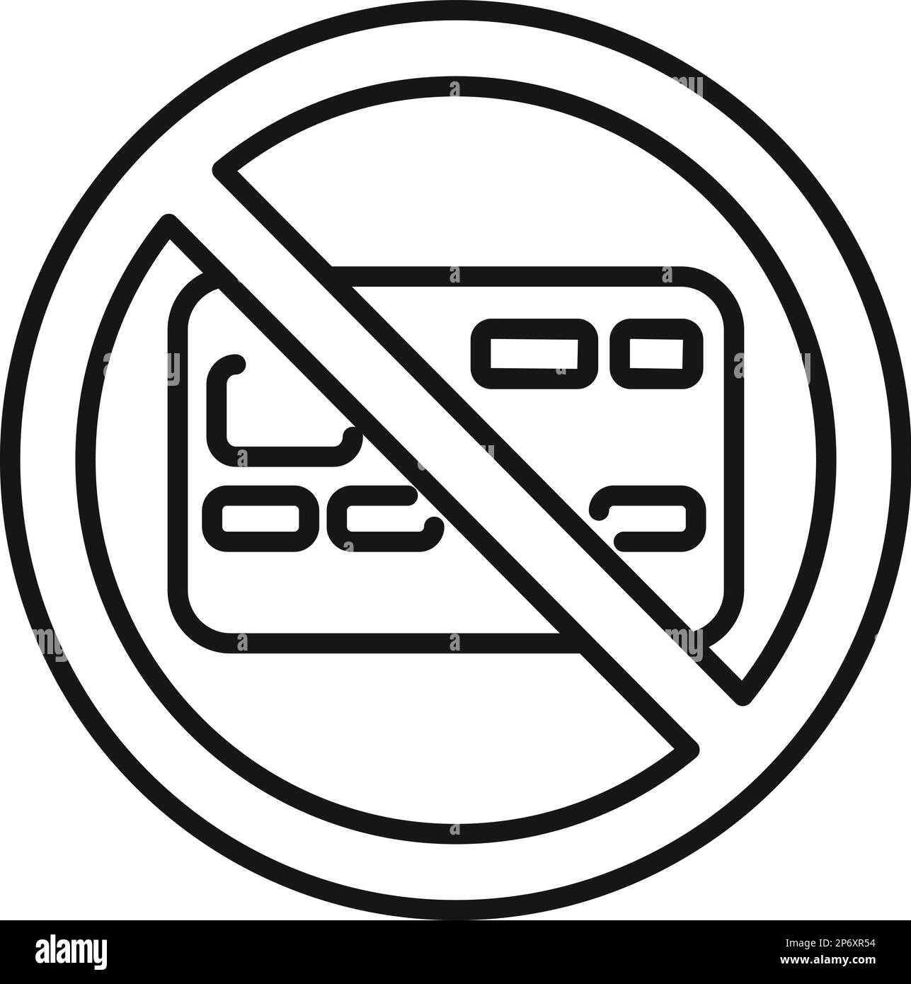 Restricted credit card icon outline vector. Payment error. Debit money ...