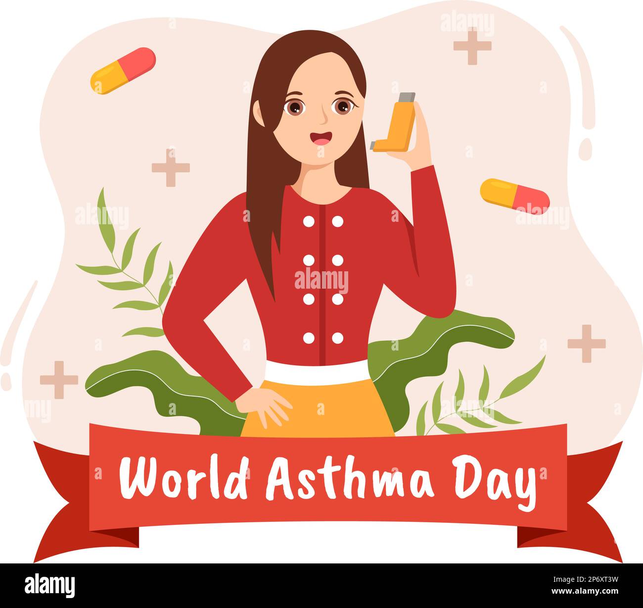 World Asthma Day on May 2 Illustration with Inhaler and Health ...