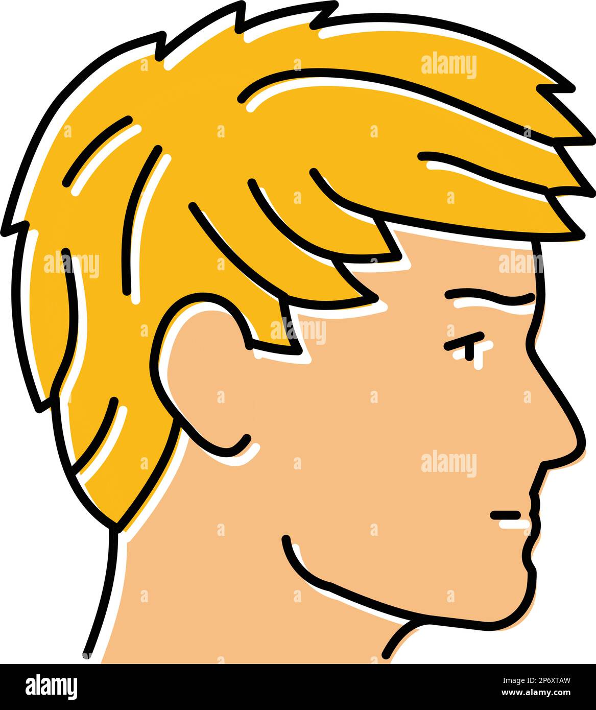 angular fringe hairstyle male color icon vector illustration Stock ...