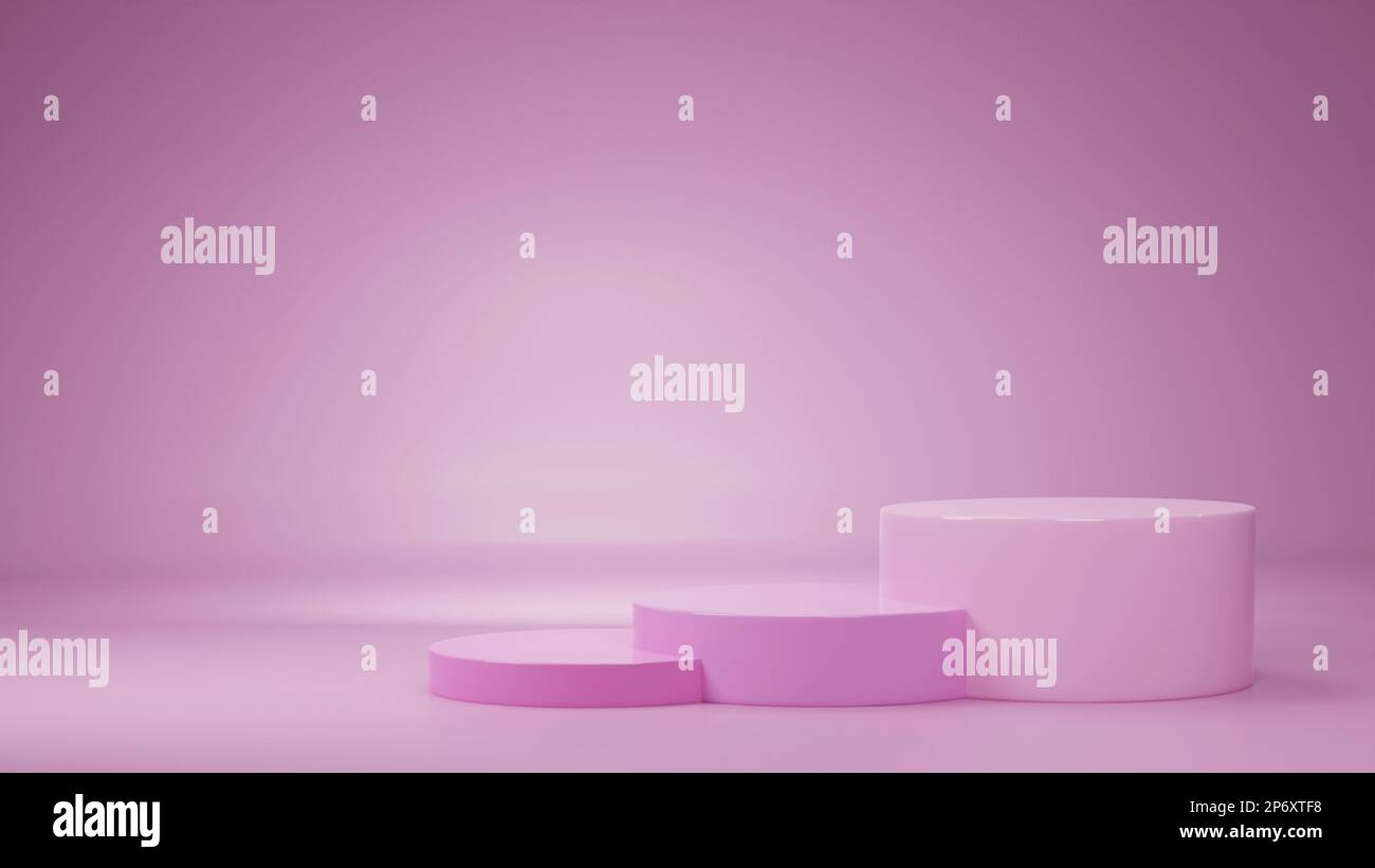 3d podium pastel color round product display red background.3d render ...