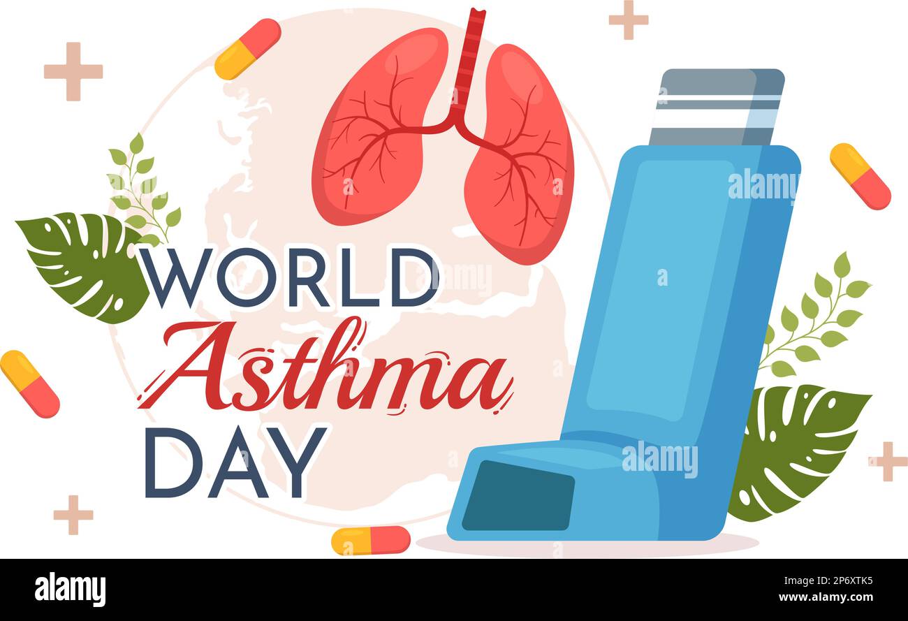 World Asthma Day on May 2 Illustration with Inhaler and Health ...