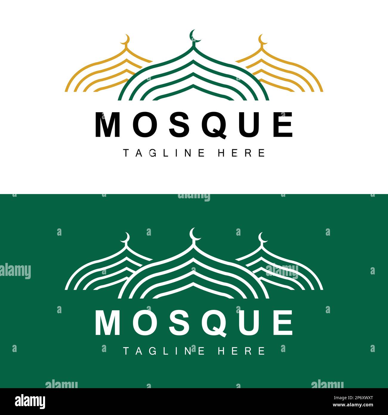 Mosque Logo, Islamic Worship Design, Eid Al Fitr Mosque Building Vector ...