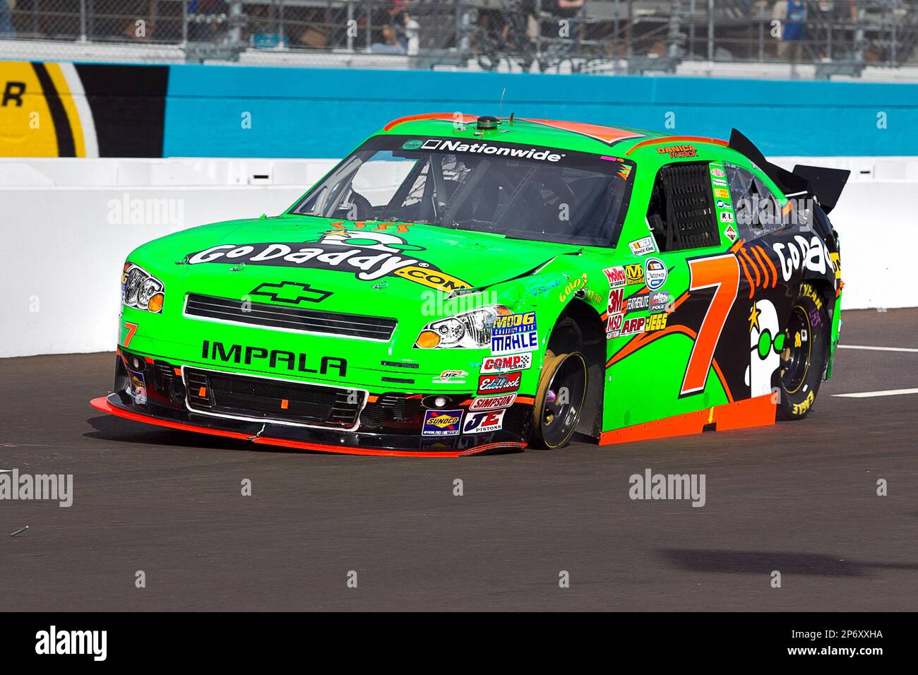 Avondale, AZ - NOV 12, 2011: Danica Patrick wrecks during the track for ...
