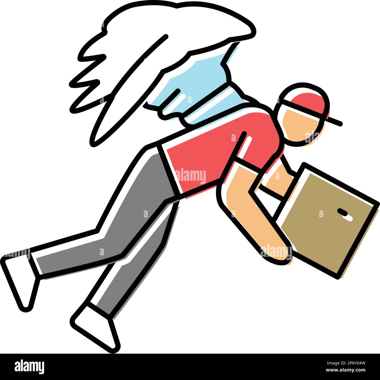 fly courier color icon vector illustration Stock Vector Image & Art - Alamy