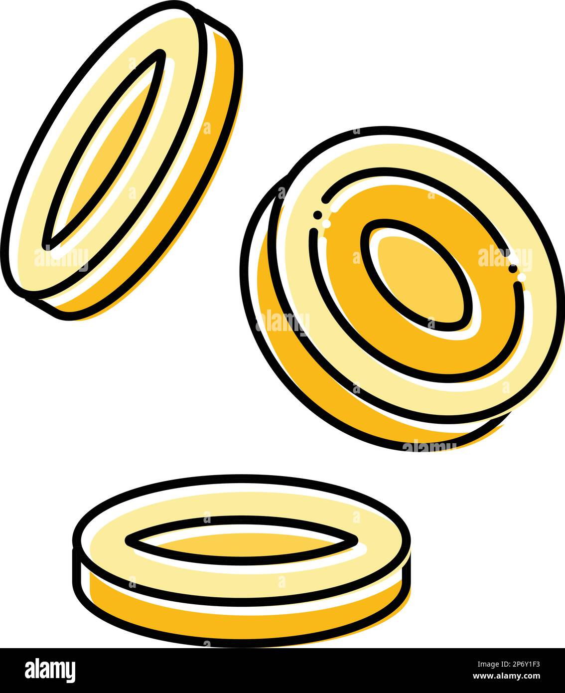 gold coin falling color icon vector illustration Stock Vector Image ...