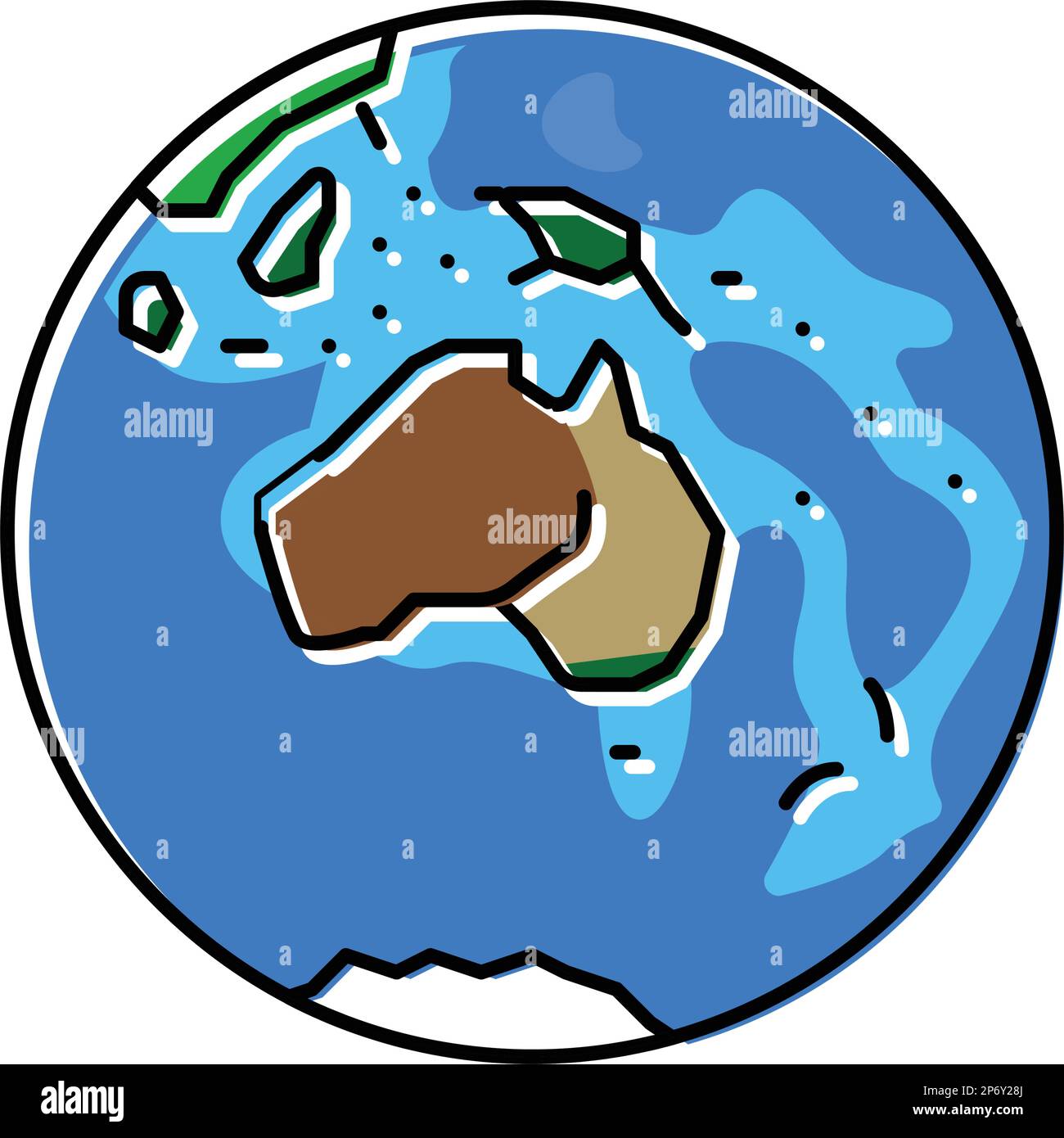 australia earth planet map color icon vector illustration Stock Vector ...