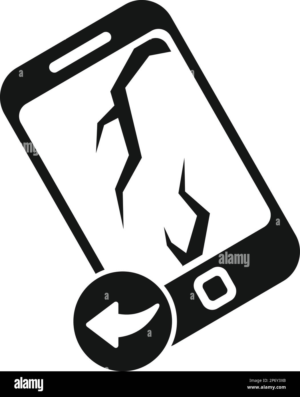 Cracked phone return icon simple vector. Parcel service. Store gift ...