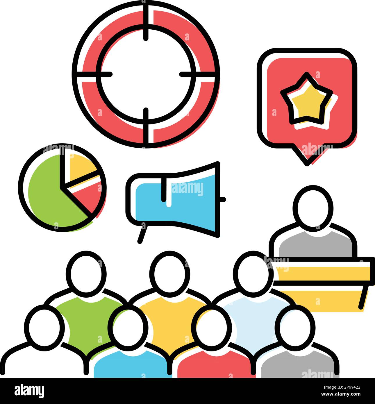 event marketing color icon vector illustration Stock Vector Image & Art ...